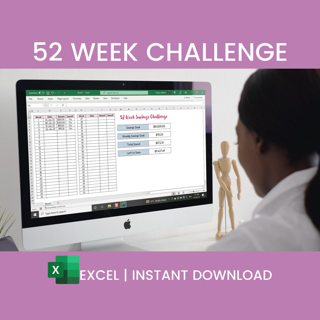 52 Week Money Saving Challenge 10K Saving Challenge Finance Planner 100 ...