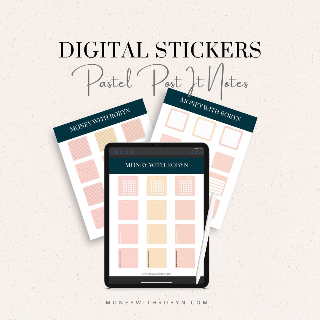 Pastel Digital Precropped Sticker Planner Notebook Goodnotes Xodo ...