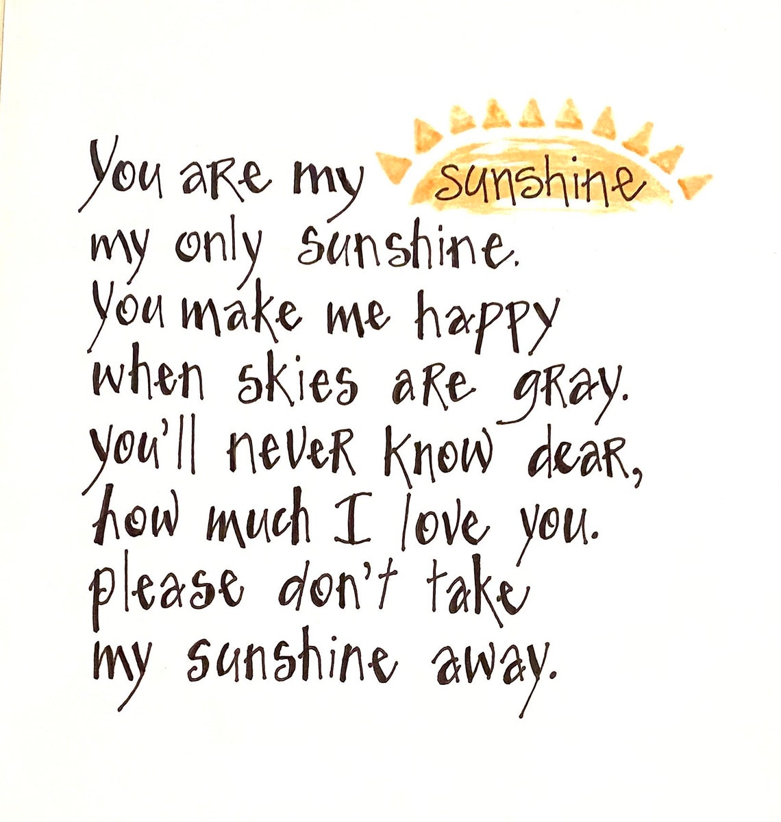 You Are My Sunshine Print - Etsy