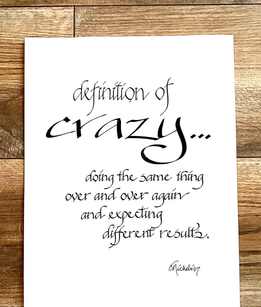 Definition of Crazy calligraphy print - Etsy.de