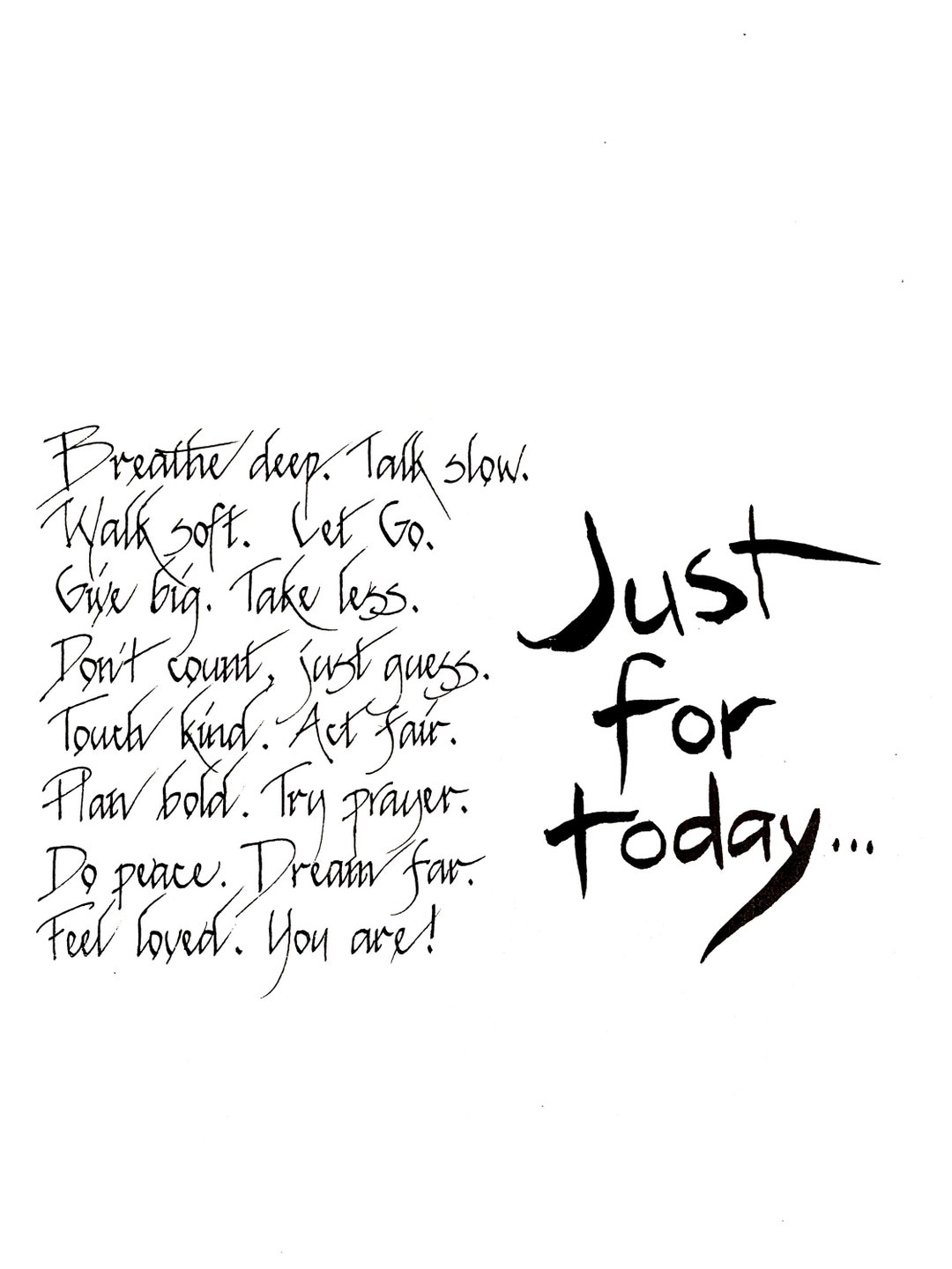 Just for Today Print - Etsy