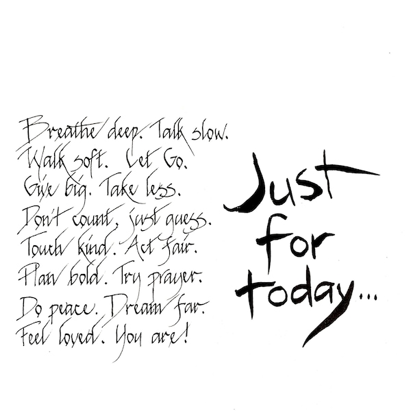 Just for Today Print - Etsy