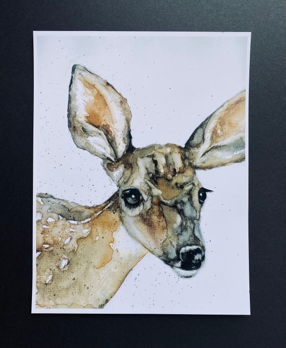 Fawn Watercolor Print | Etsy