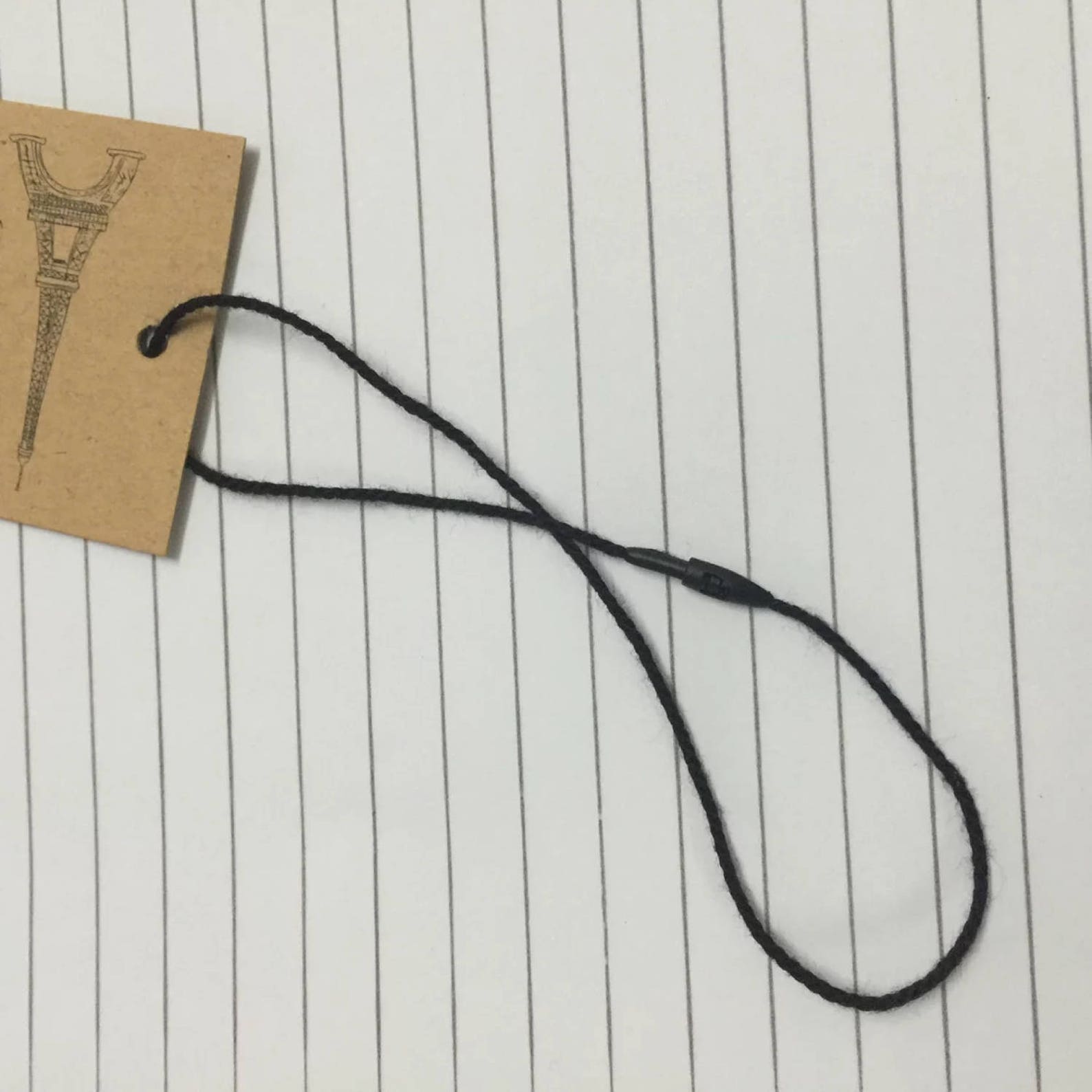 1000pcs BLACK Fine Cotton Hang Tag String Bullet Head Snap Lock ...