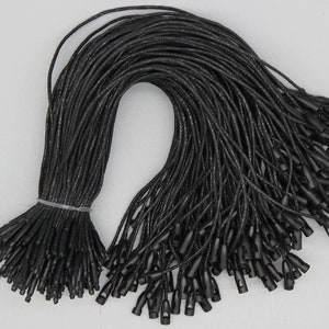 100pcs Waxed Hang Tag Black/white/beige String Bullet Head Lock ...