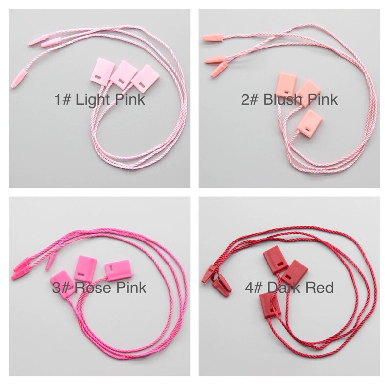 1000pcs Rainbow Hang Tag String Polyester String Square Lock Fasteners ...