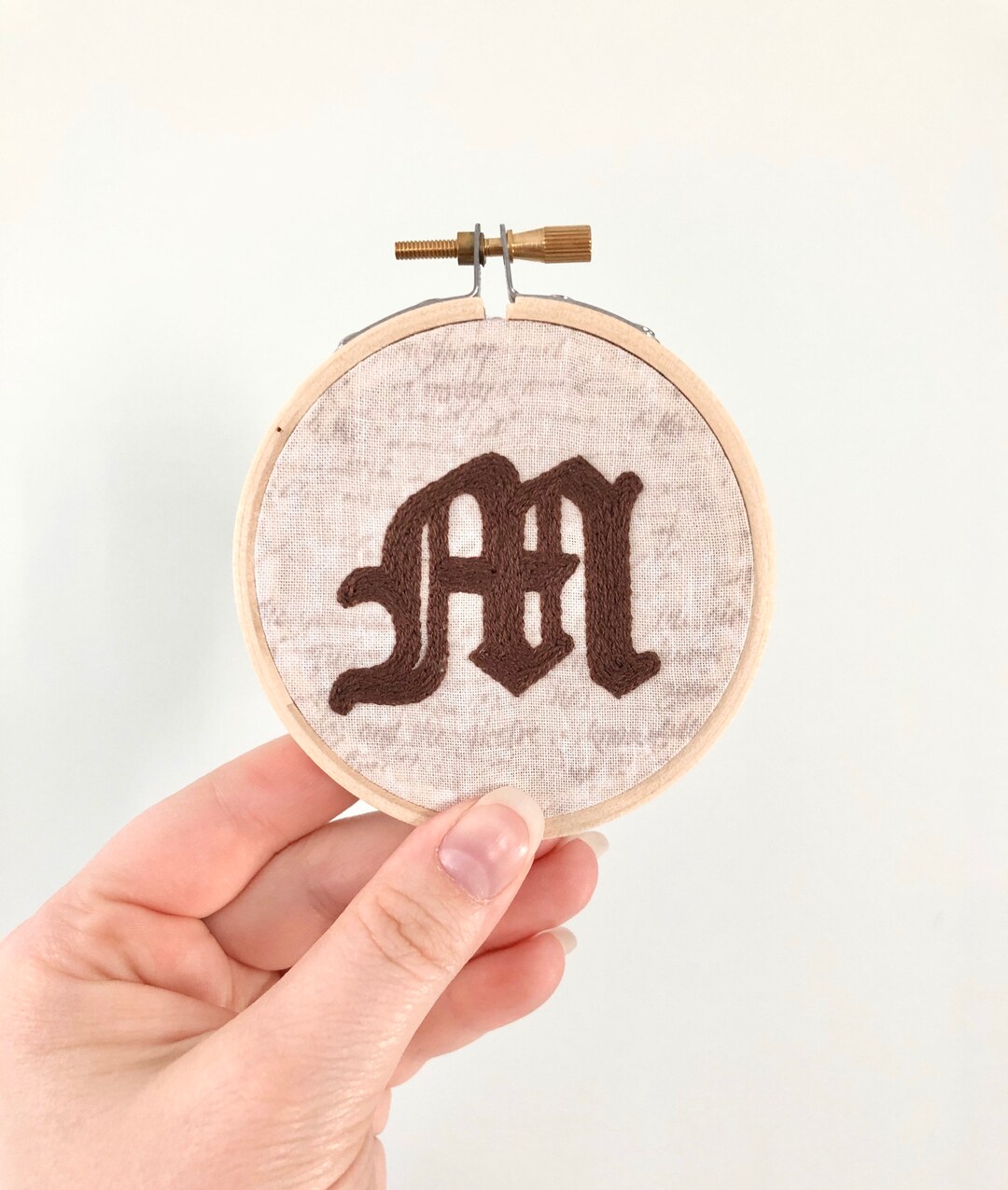 Medieval Letter "m" Embroidery Hoop // Fraktur Manuscript Typography ...