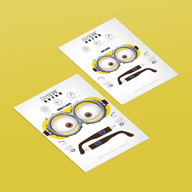 Despicable Me Minion Printable Paper Glasses, Party Mask, Birthday ...