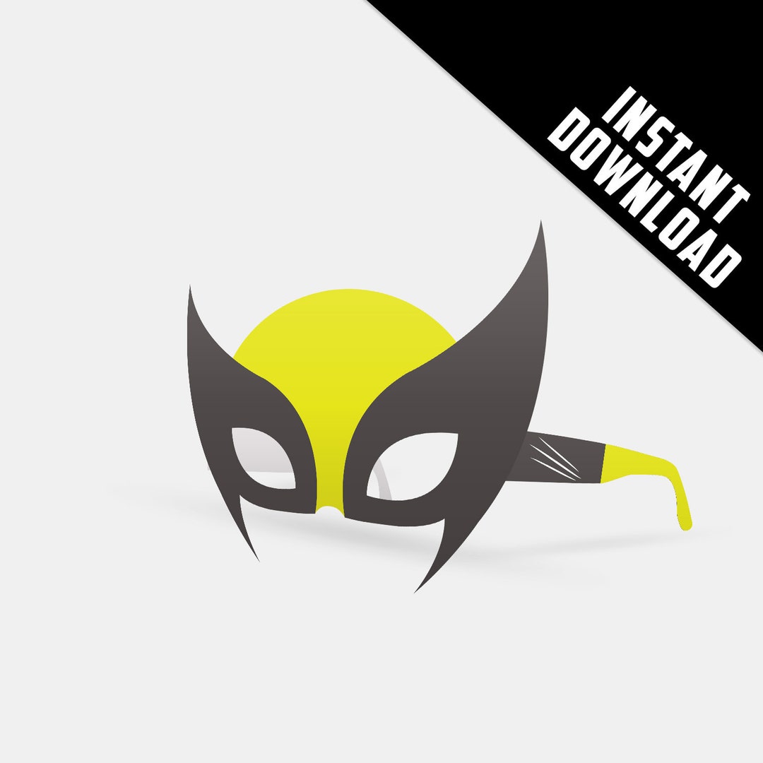 Wolverine Super Hero Printable Paper Glasses, Party Mask, Birthday ...