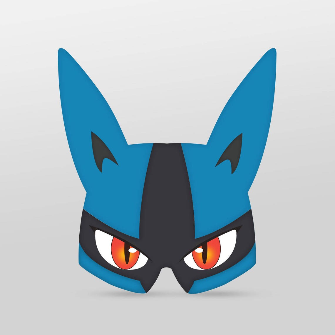 Pokemon Go Style Lucario Printable Paper Glasses, Party Mask, Birthday ...
