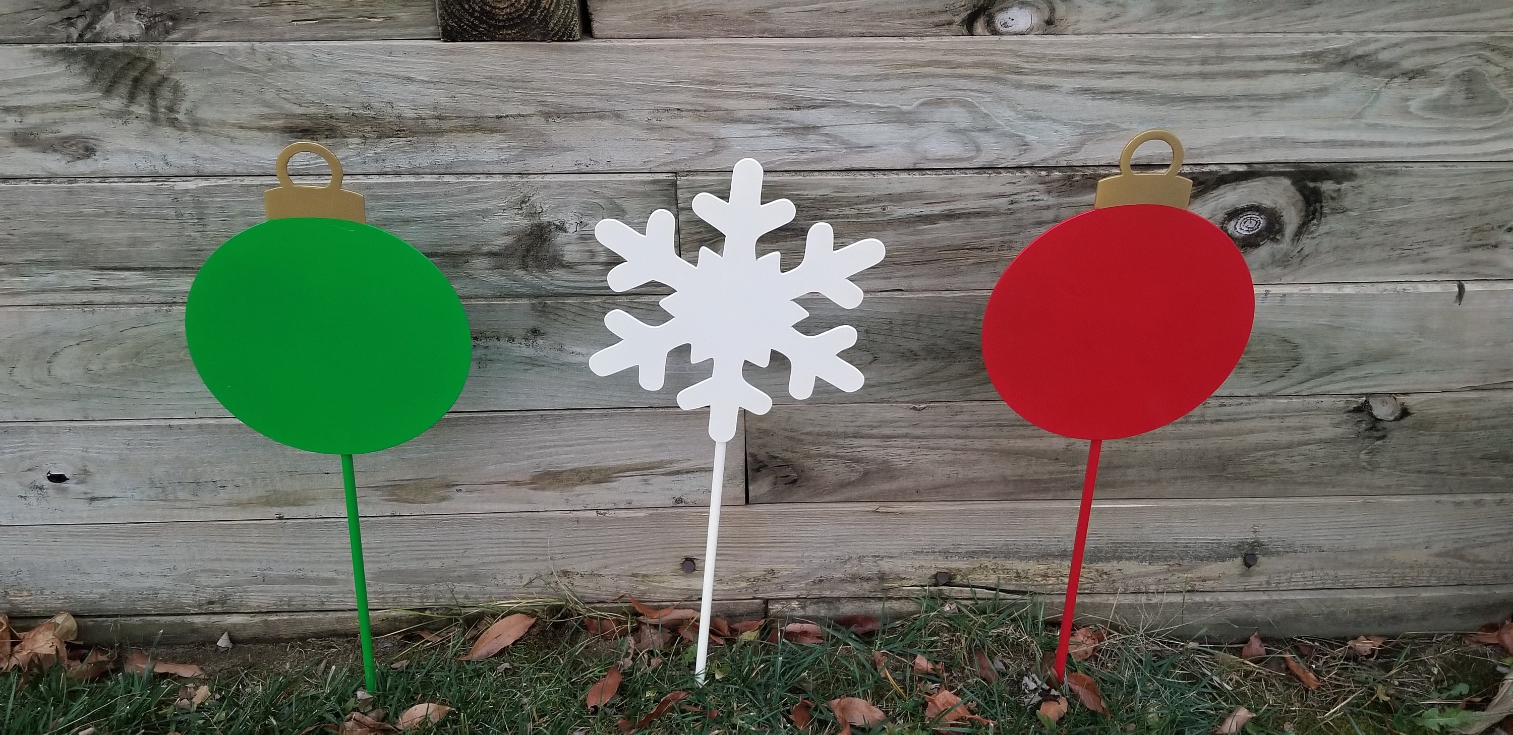 Steel Ornaments and Snowflake Yard Stake Set - Etsy
