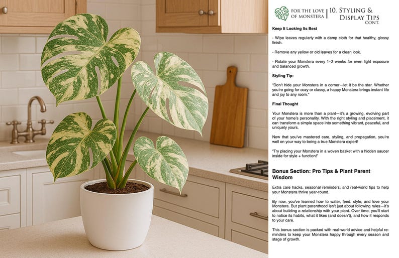 Monstera Plant Care Guide: Propagation, Watering & Styling (PDF ...