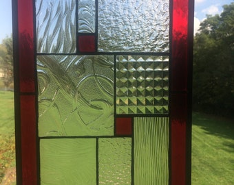 Red stained glass | Etsy