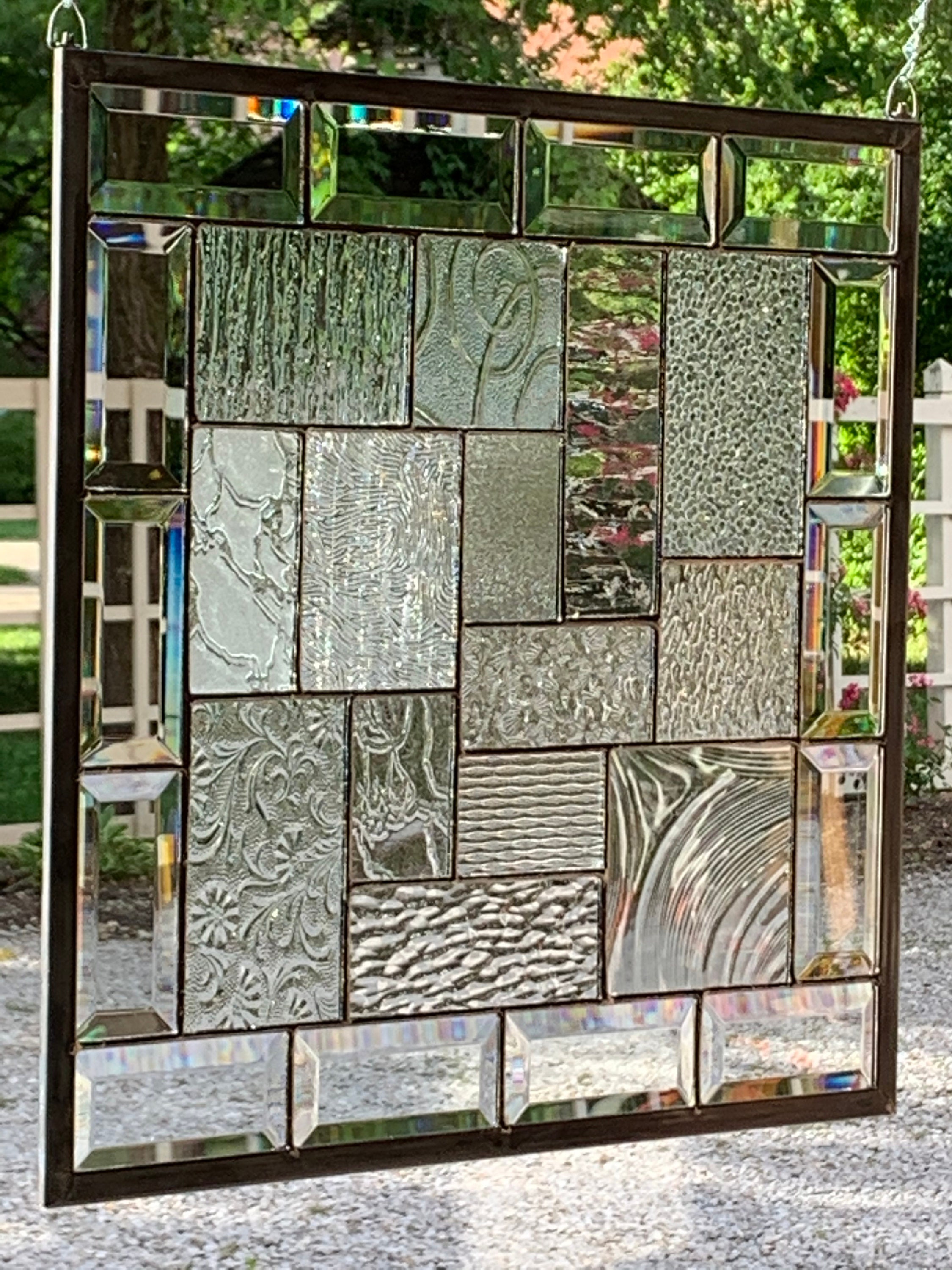 HoneyDewGlass Clear Textured Stained Glass Panel, 16.5 X 16.5 ...