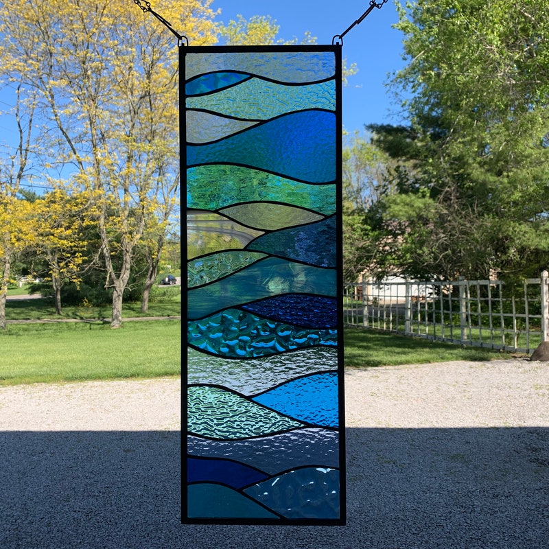 Stained Glass Panel Ocean - Etsy