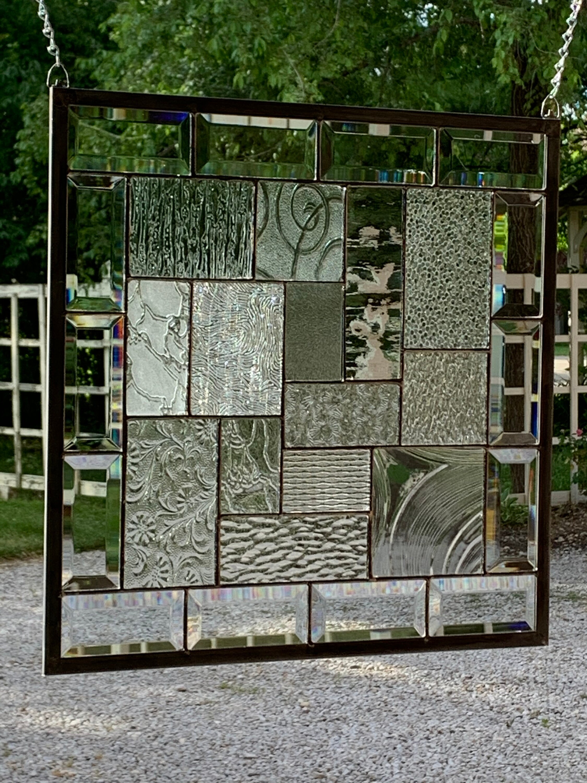 HoneyDewGlass Clear Textured Stained Glass Panel, 16.5 X 16.5 ...
