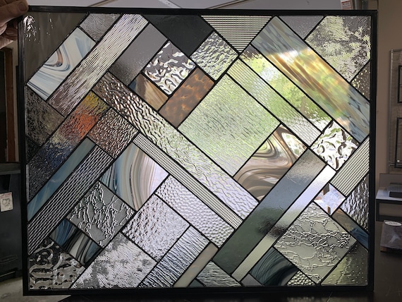 Chevron Star clear textured leaded glass design pattern Sculpting ...