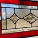 Honeydewglass Diamond Stained Glass Panel With Ruby Red - Etsy