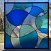 Honeydewglass Blue and Turquoise Swirl Stained Glass Window, 19.5" W X ...