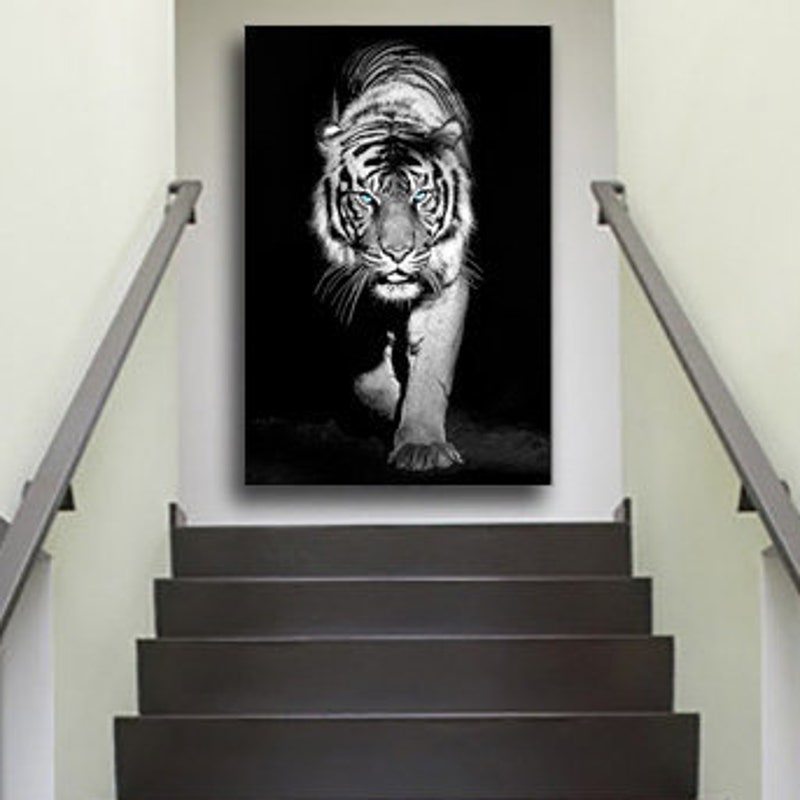 White Tiger Fierce Canvas - Etsy UK