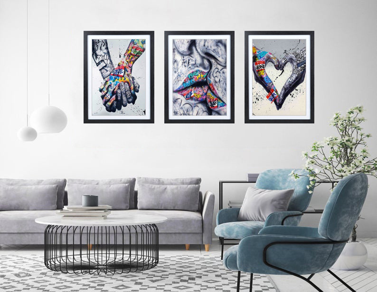 Love Lips Holding Hands Unity Graffiti Tattoo Abstract Art - Etsy UK