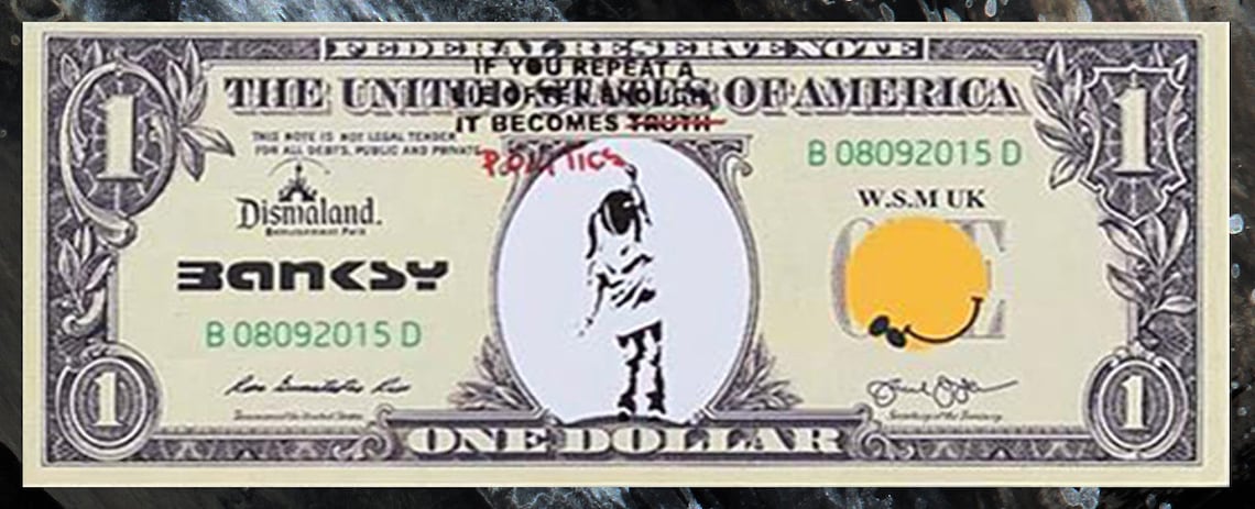 Banksy Bank Notes Cash Money 1 One American US Dollar - Etsy