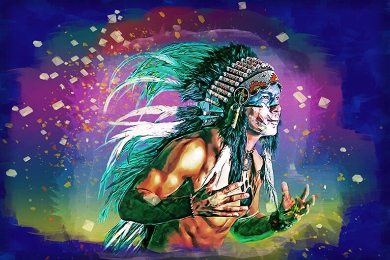 Native American Red Indian Chief Modern Abstract Canvas Print - Etsy UK