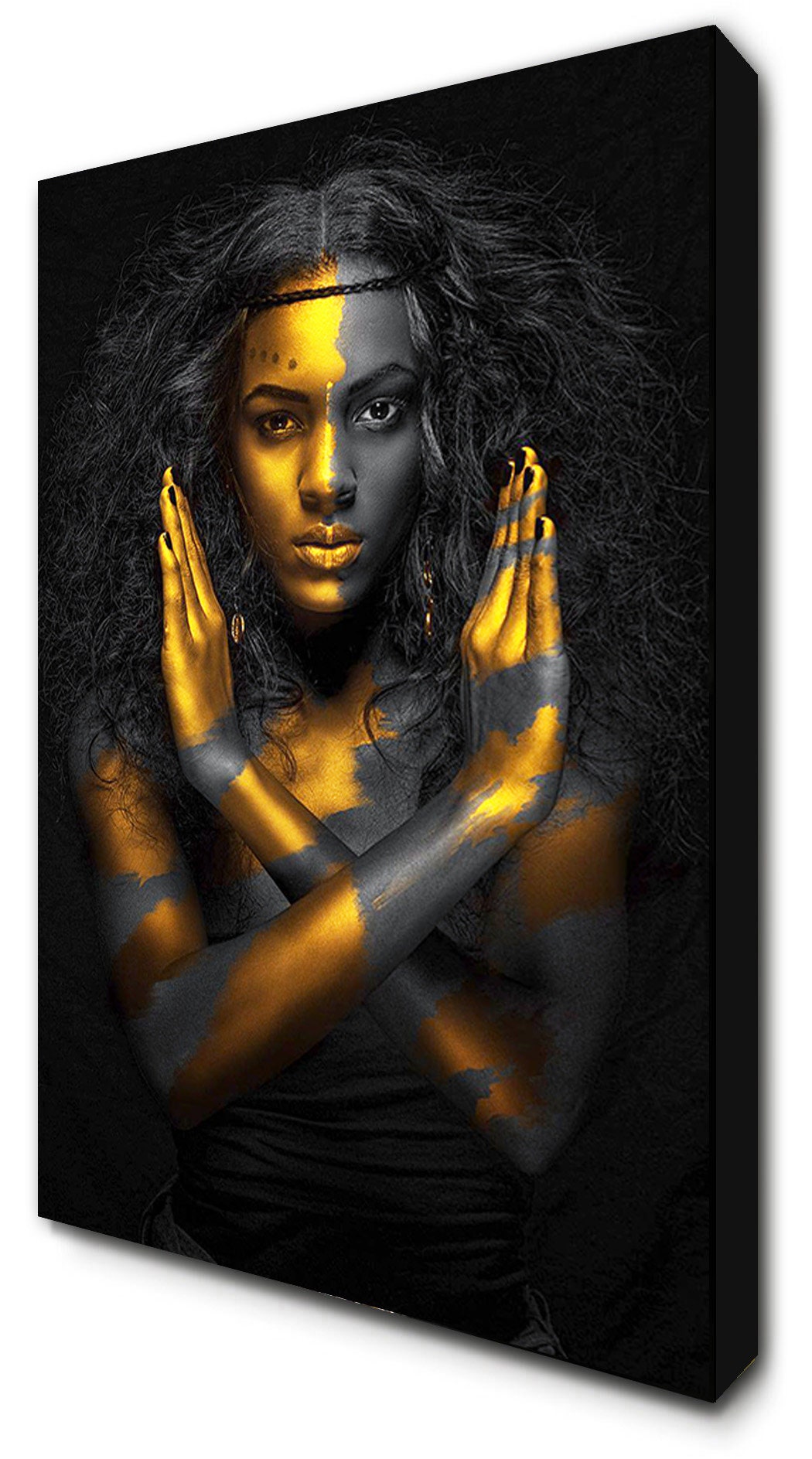 African Black Woman Lady Model Gold Face Egyptian Queen Golden | Etsy