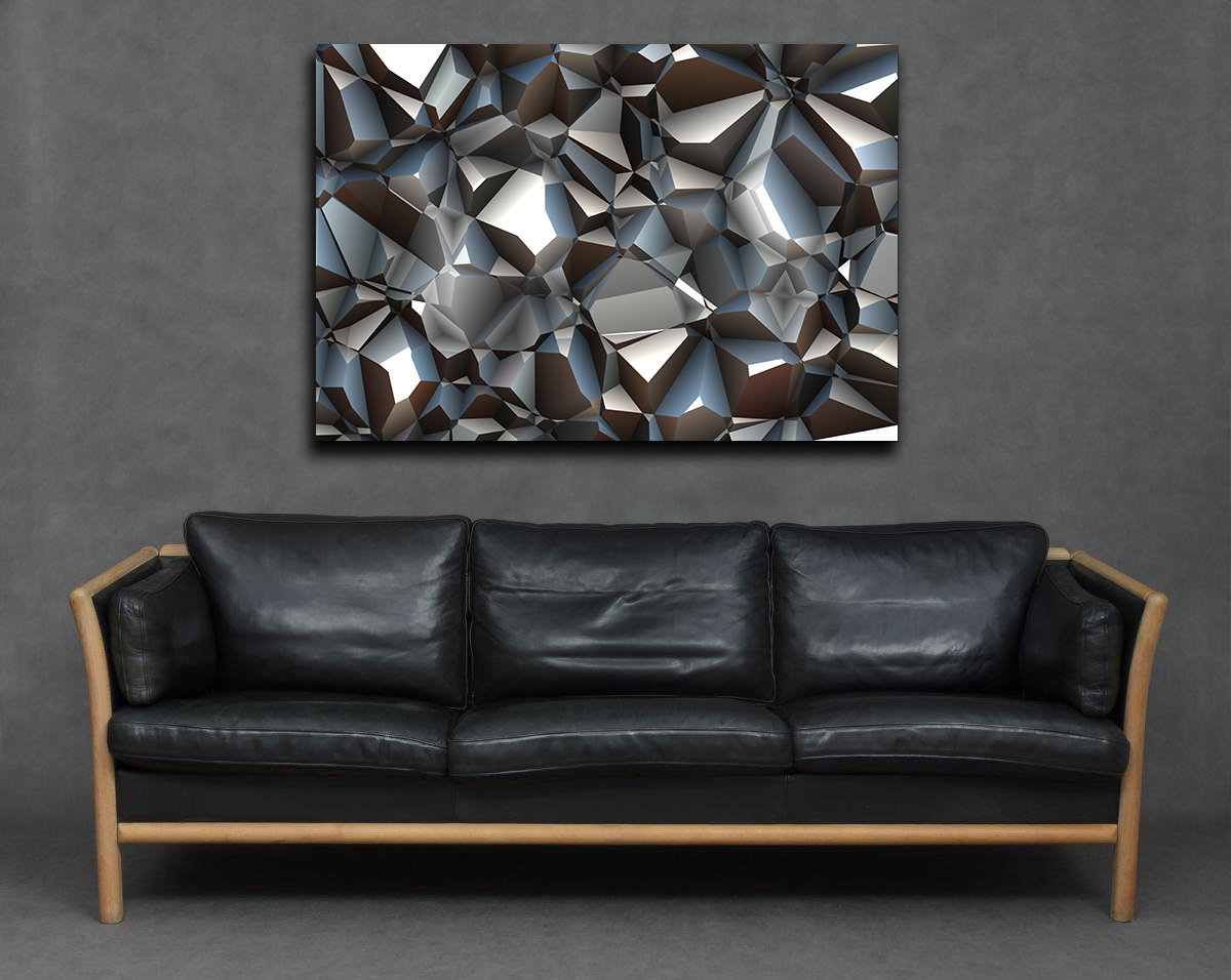 Grey Silver Triangles 3D Depth Polygonal Optical Abstract - Etsy