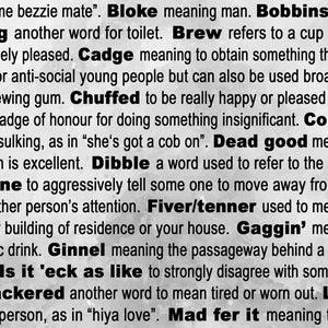 Manc Dictionary Made in Manchester Slang Sayings Gift Love Mcr Small ...