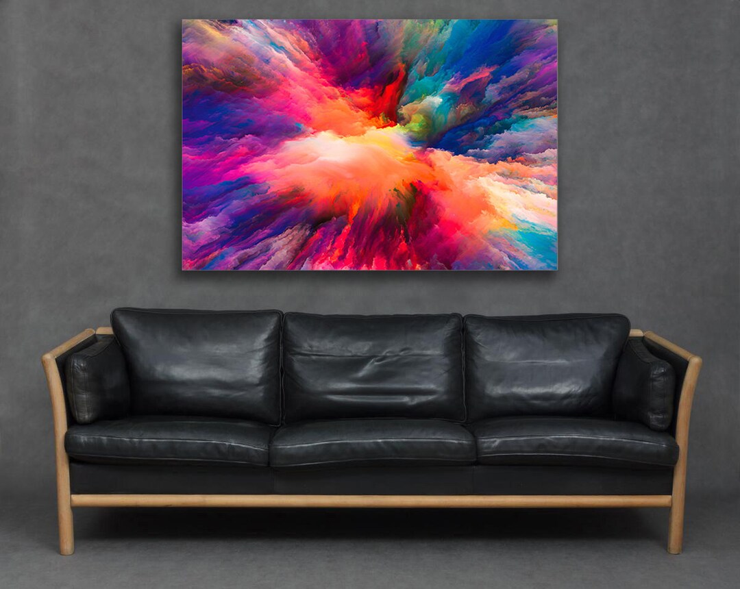 Colourful Burst Explosion Abstract Bright Bold Canvas Print Big Modern ...