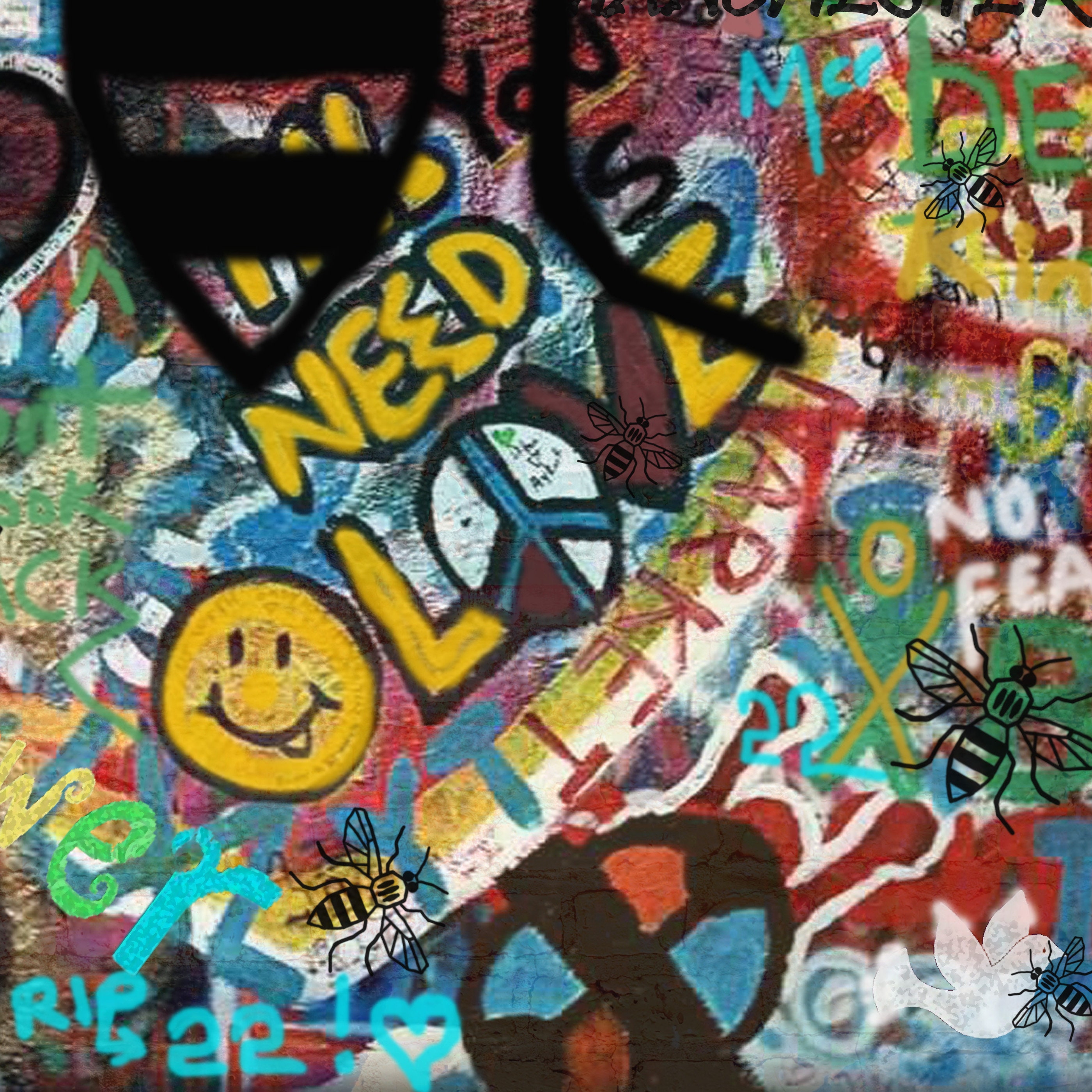 Manchester Bee Graffiti Style Remember 22 Bees Bright Small | Etsy