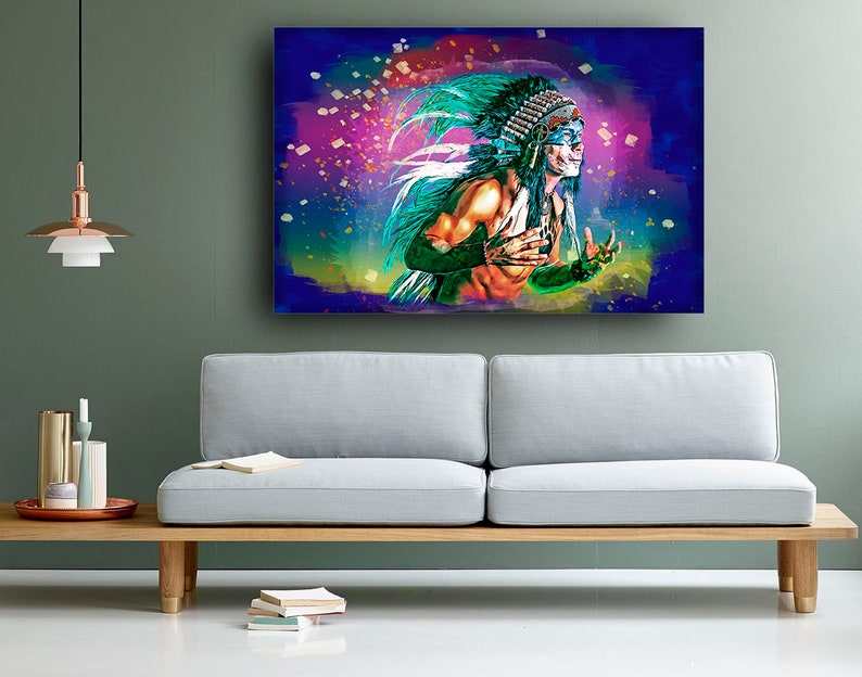 Native American Red Indian Chief Modern Abstract Canvas Print - Etsy UK