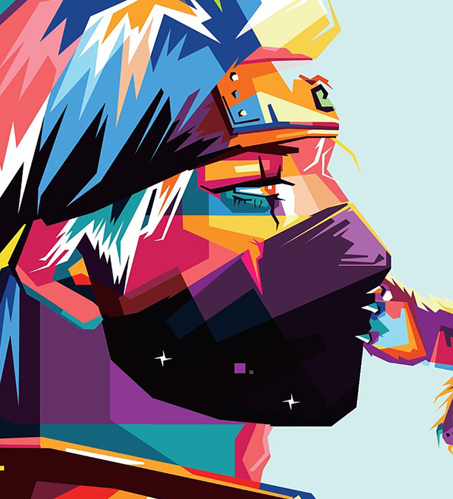 Pop Art Punk Person & Cat Kitten Rocker Bright Bold Rainbow - Etsy