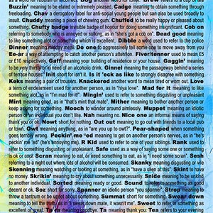 Manc Dictionary Manchester Slang Sayings Gift Mcr Small Medium Large ...