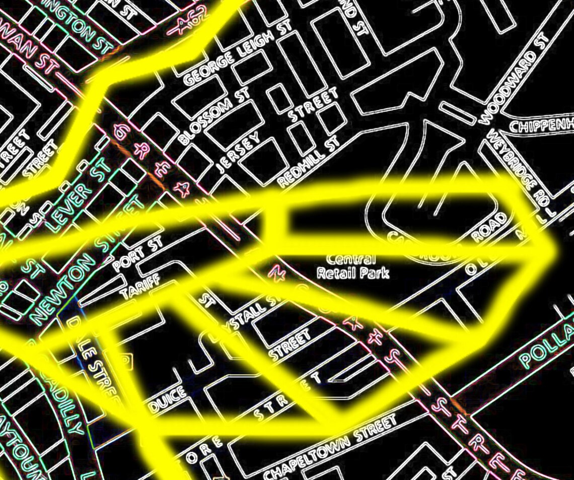 Manchester Worker Bee Street Map Love Heart Peace Remembrance - Etsy