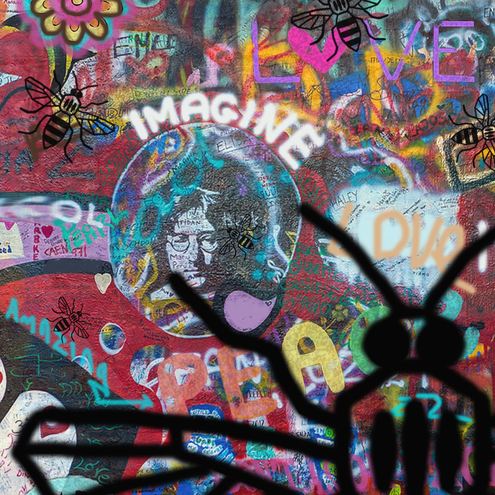 Manchester Bee Graffiti Style Remember 22 Bees Bright Small - Etsy UK