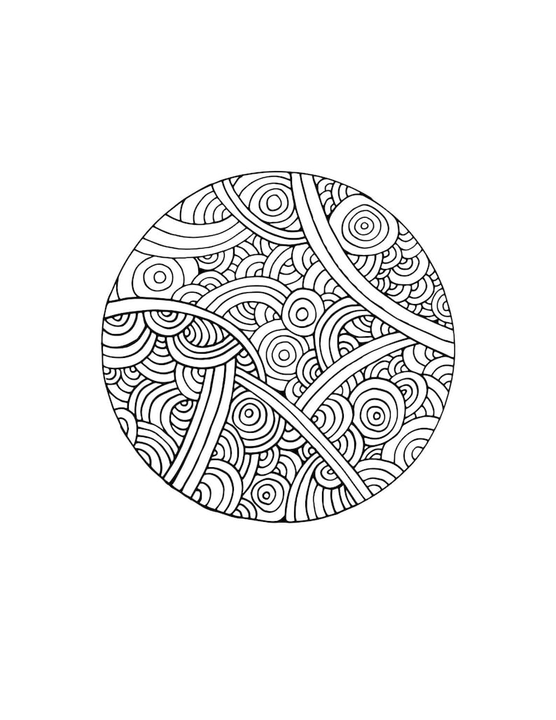 Kids Coloring Page, Circle Design, Doodle Coloring, Instant Digital ...