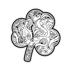 St. Patrick's Day Coloring Page | 3 Leaf Clover | Abstract Adult ...