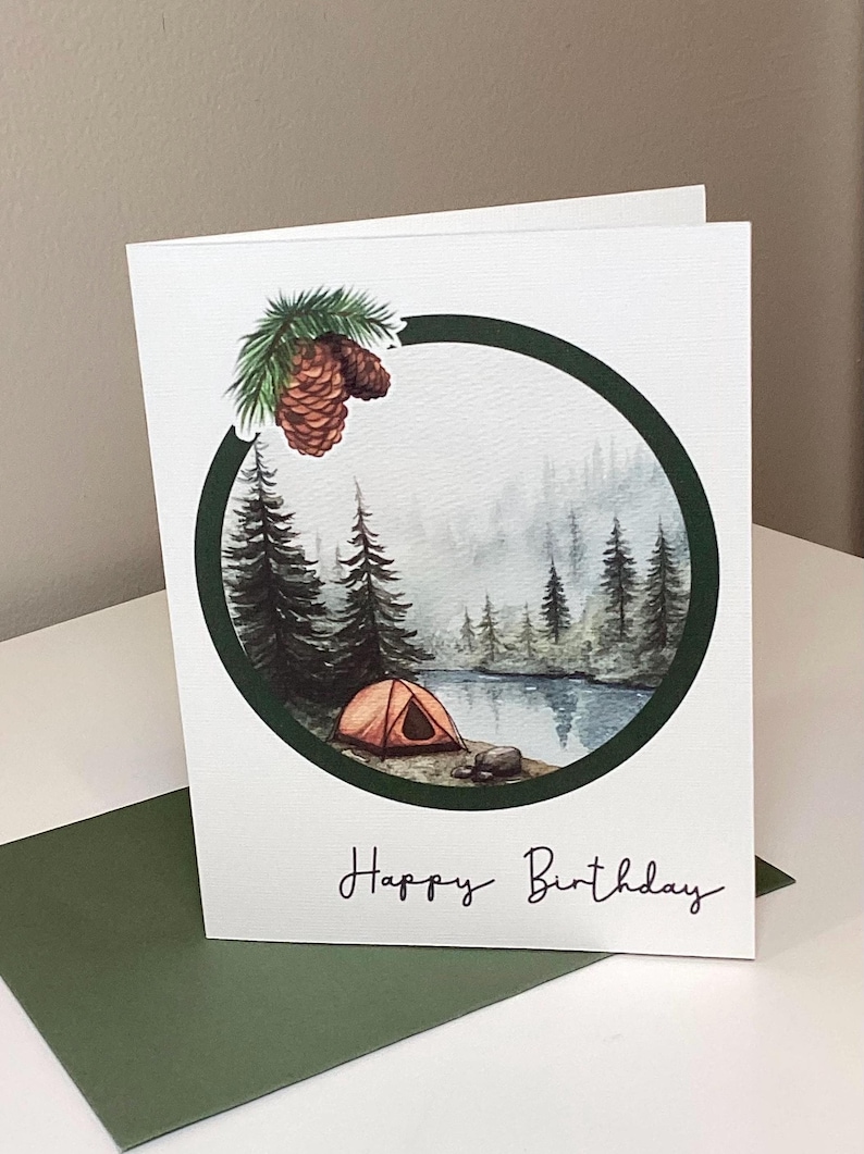 Camping Birthday Card - Etsy