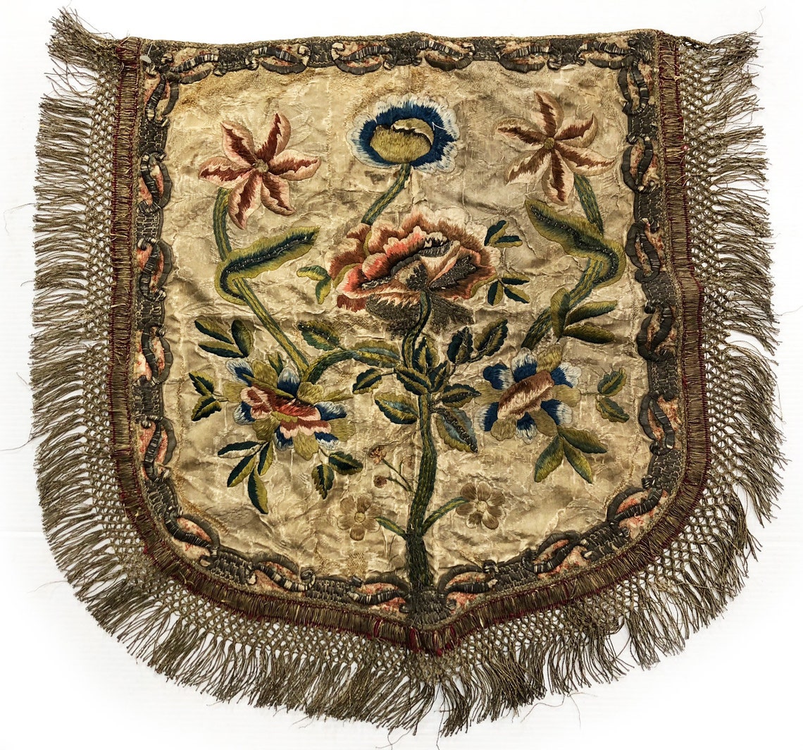 16th C. Italian Embroidery on Silk Coverlet - Etsy