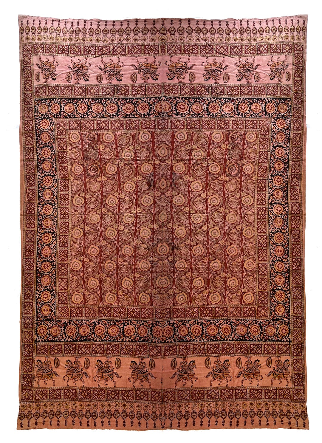 20th Century Turkish Block Print on Cotton Textile - Etsy