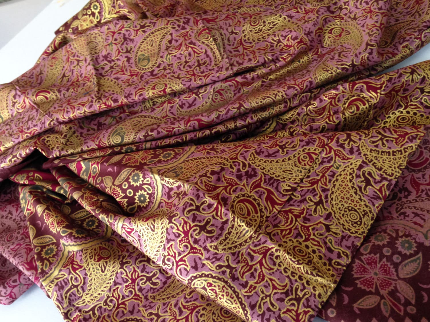 20th Century American Batik Paisley Design on Cotton Textile - Etsy