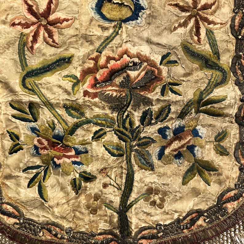16th C. Italian Embroidery on Silk Coverlet - Etsy