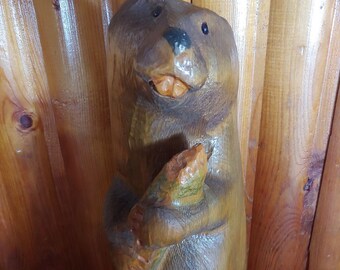 Wood Carved Beaver | Etsy