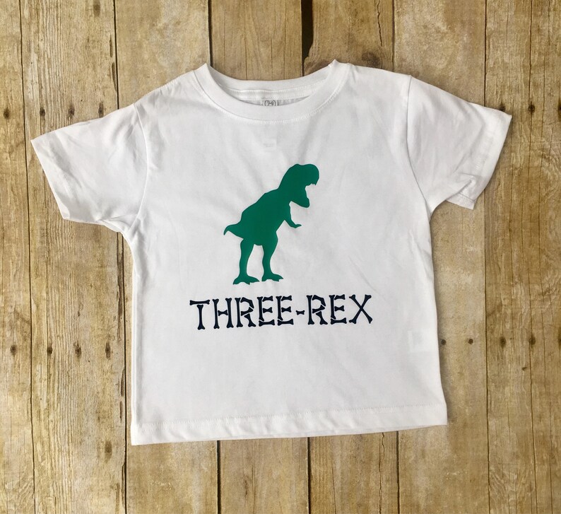 Three Rex Shirt for 3 Year Old Custom Birthday Shirt for | Etsy