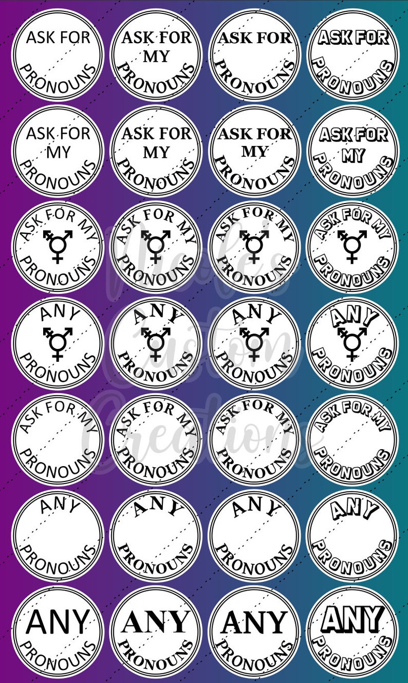 Lgbtq/pronoun Pin Svgs ask My Pronouns, ask for My Pronouns, and any ...
