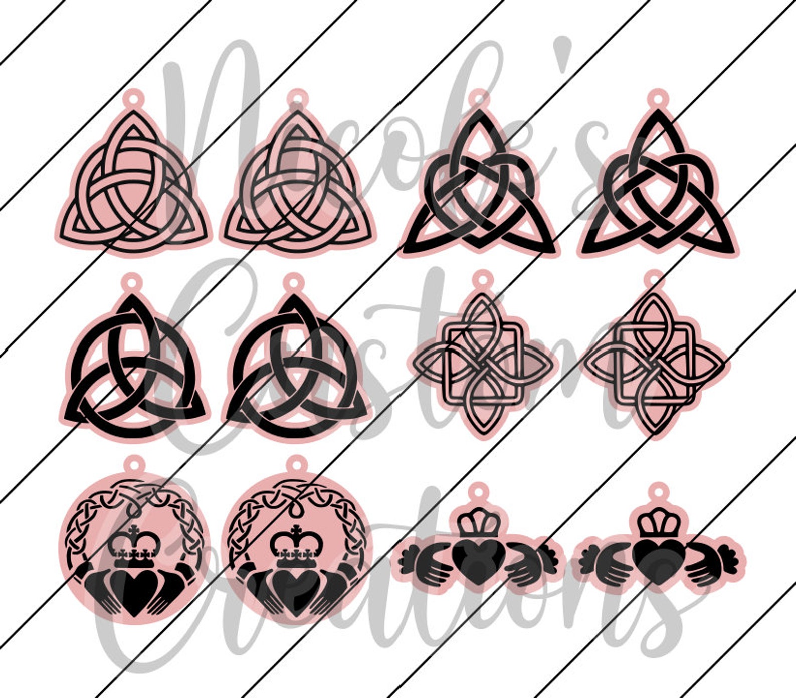 Earring Svgs - Irish/celtic Symbols - 6 Styles Included - Etsy
