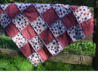 Patriotic Rag Quilt | Etsy