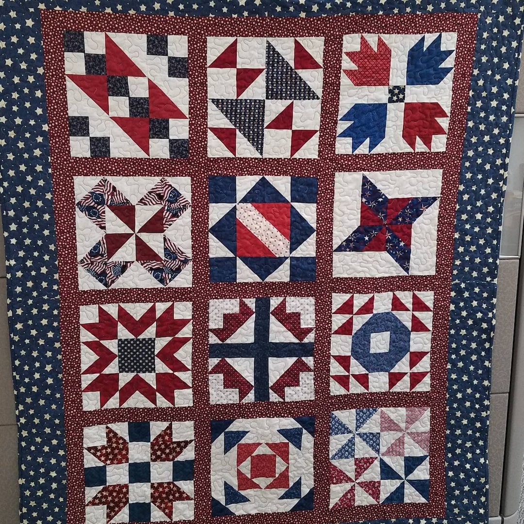 Patriotic Block Quilt - Etsy